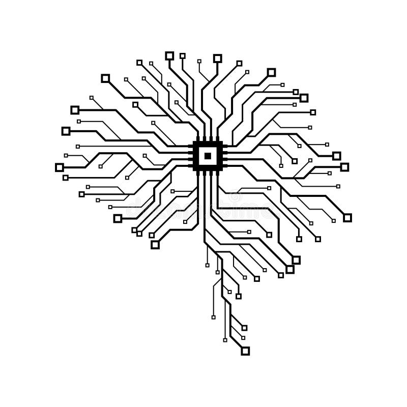 Brain Concept Illustration. Circuit Board Printed Circuit Board. Vector ...