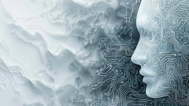 Circuit Board in the Shape of a Human Face AIG51A Stock Photo - Image ...