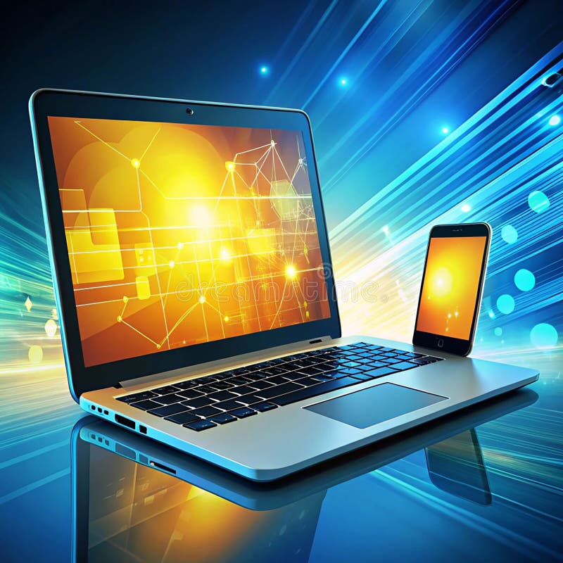 Circuit Board Shape Lines Connecting Link Structure Dark Blue Contrast ...