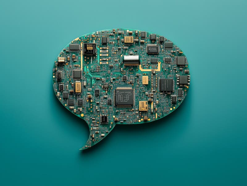 Circuit Board Shaped into Speech Bubble. Represents Digital ...