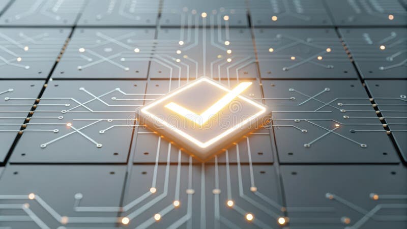 Circuit Board Showcasing a Glowing Orange Arrow, Symbolizing Progress ...