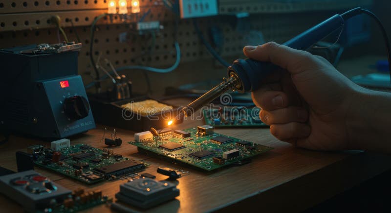 Circuit Board Soldering: Dramatic Low-Light Electronics Repair and ...