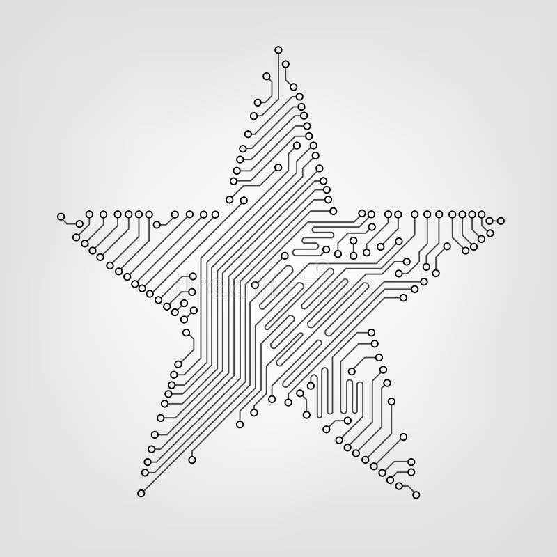 Circuit board star stock vector. Illustration of electricity - 24974682