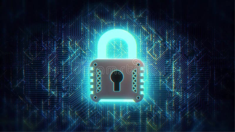 Circuit Board Style Lock-shaped Security Element Stock Footage - Video ...