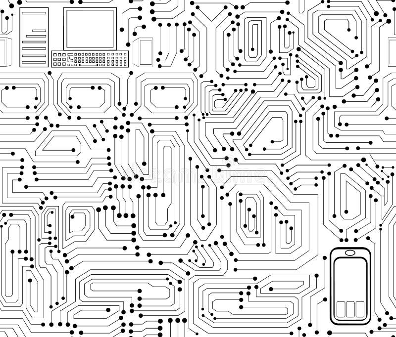 Technical Vector Seamless Pattern With Programming Code Program Flow Diagrams Formulas