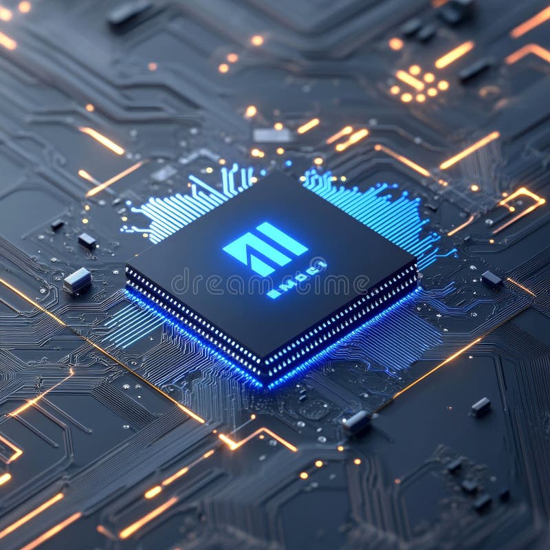 Circuit Board. Technology Background. 3d Rendering. Computer Digital ...