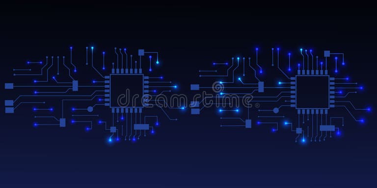 Circuit Board Technology CPU Microprocessor Interface Connection Vector ...