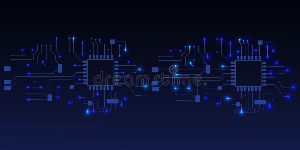 Circuit Board Technology CPU Microprocessor Interface Connection Vector ...