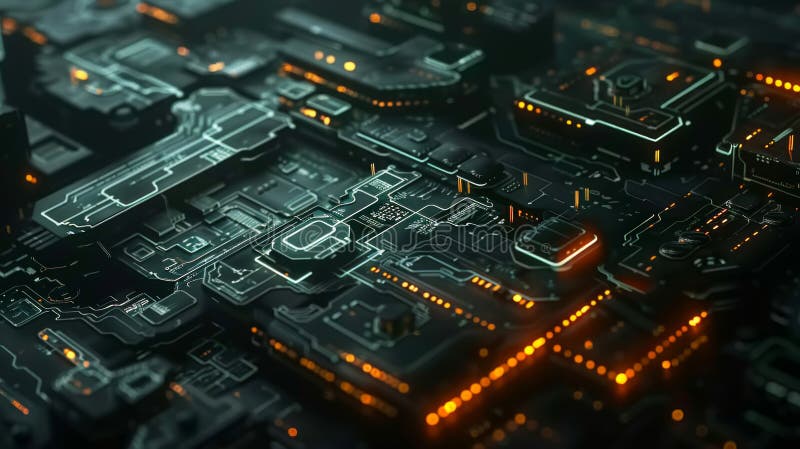Circuit Board Technology, Futuristic Computer System Design Stock ...
