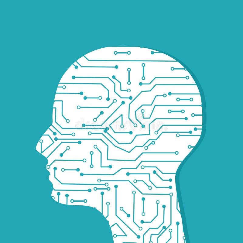 Circuit Board Technology in Human Heads. Vector Illustration Stock ...