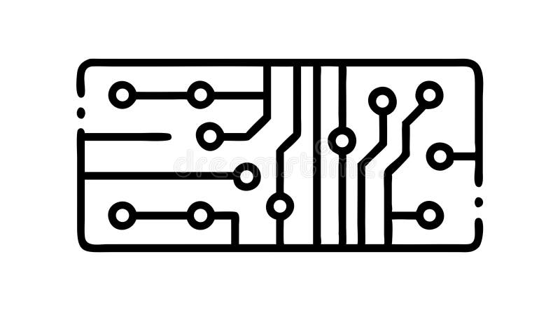 Circuit Board Technology Outline Vector Icon, Vector Design Generative ...