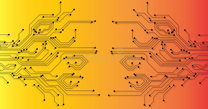 Circuit Board Technology on Yellow Background Stock Vector ...