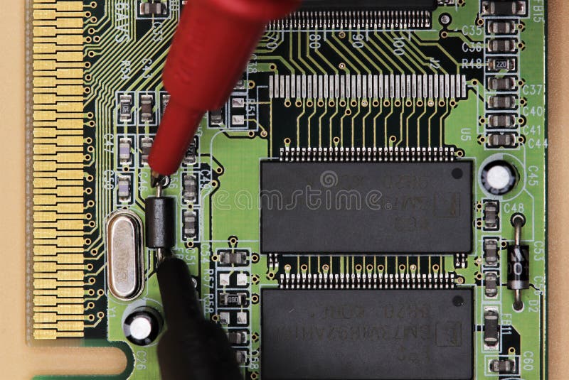 Circuit Board Testing Electronic Component Close Up Stock Image - Image ...