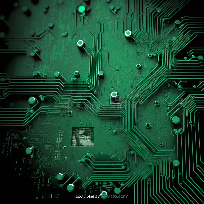 Circuit Board Textured Background (generative AI) Stock Illustration ...