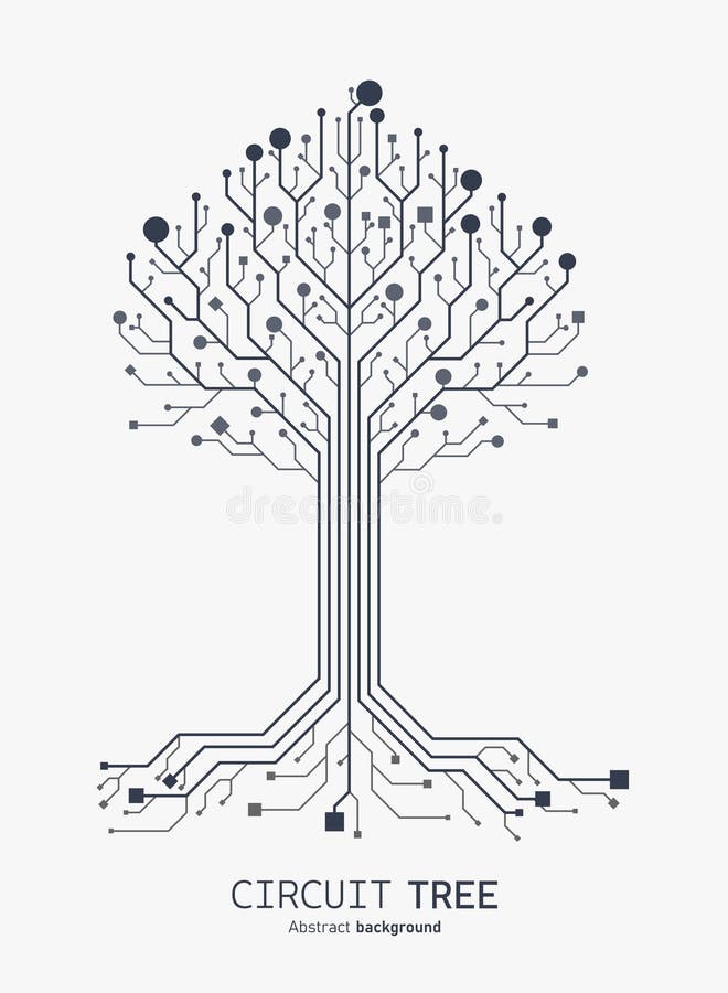 Circuit Board Tree. Digital Circuit Board Internet Connection Concept ...