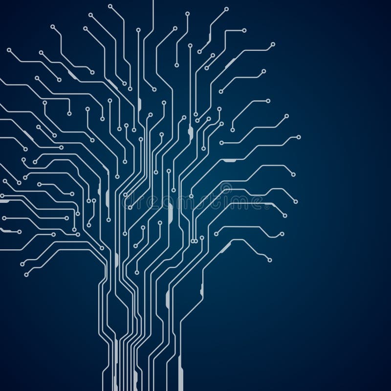 Vector Circuit Board Electronic Tree Stock Vector - Illustration of ...