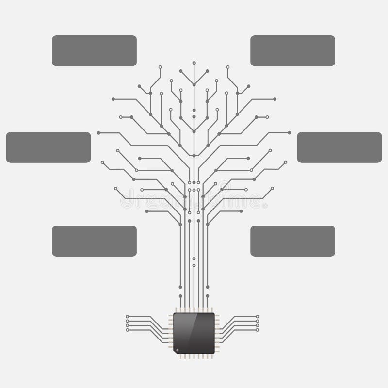 Circuit Board Tree ,infographics Stock Vector - Illustration of ...