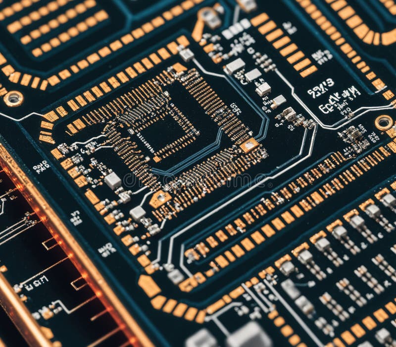 A Circuit Board with Various Components Such As Resistors, Capacitors ...