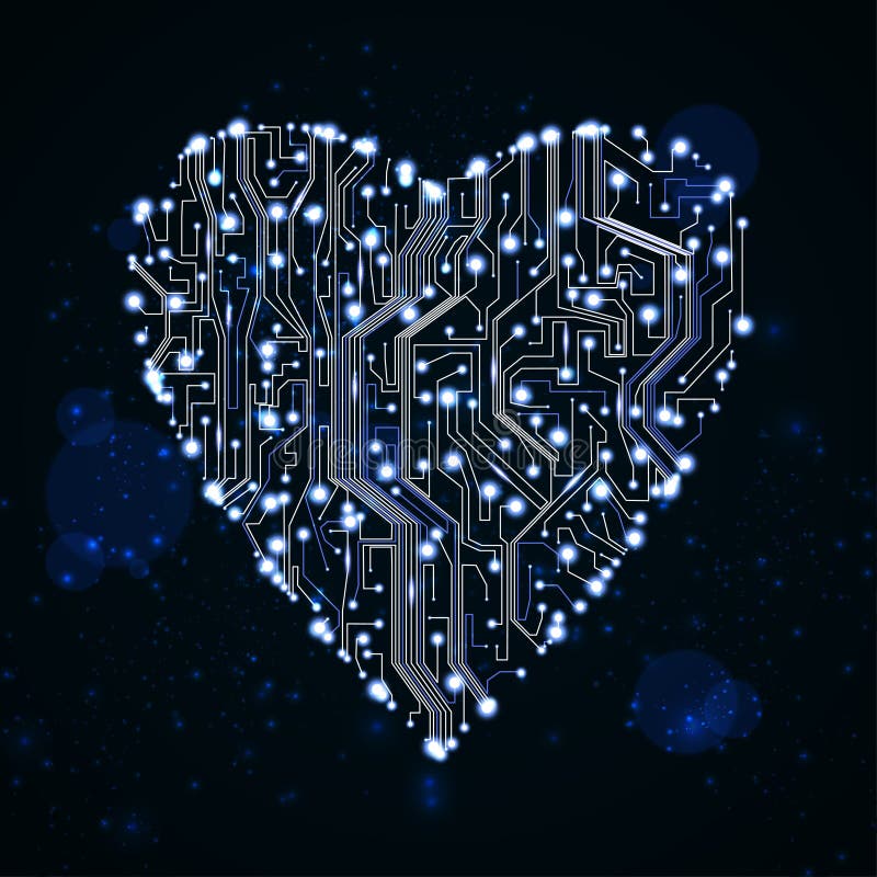 Vector Circuit Board Background with Heart. Stock Vector - Illustration ... Vector Circuit Board Background with Heart. Stock Vector - Illustration ...