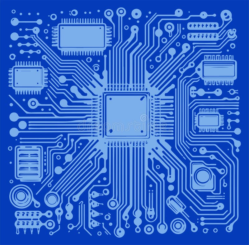 Circuit Board Vector Background Texture Computer Machine Technology ...