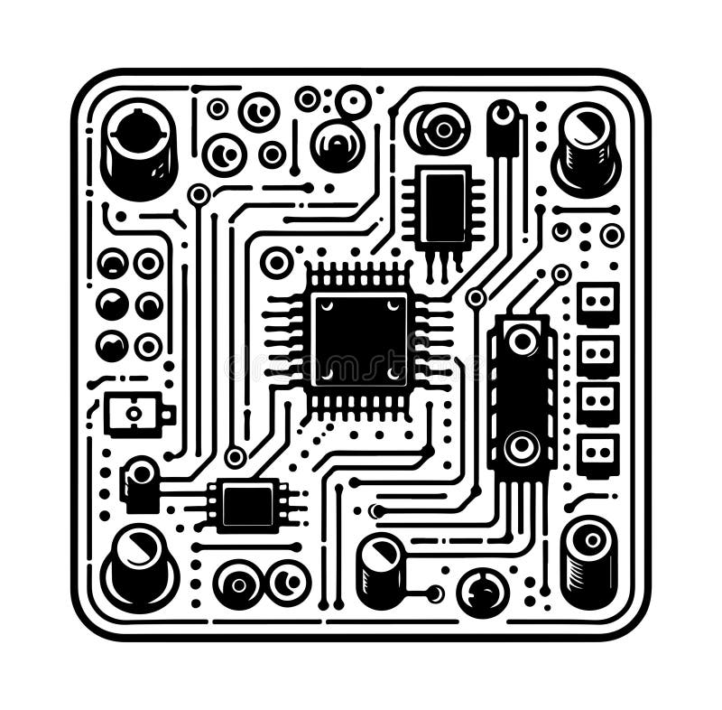 Circuit Board Vector Background Texture Computer Machine Technology ...
