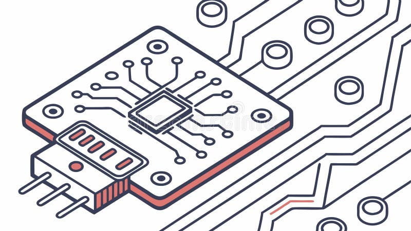 Circuit Board Vector Outline, Technology and Electronics Icon, Vector ...