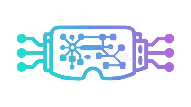 Circuit Board VR Headset, Tech Innovation, Flat Style, Vector Design ...