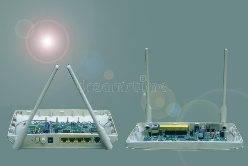 The Circuit Board in the Wifi Router Box Clipping Path Stock ...
