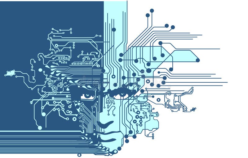 Circuit boards face blue stock vector. Illustration of digital - 62878212