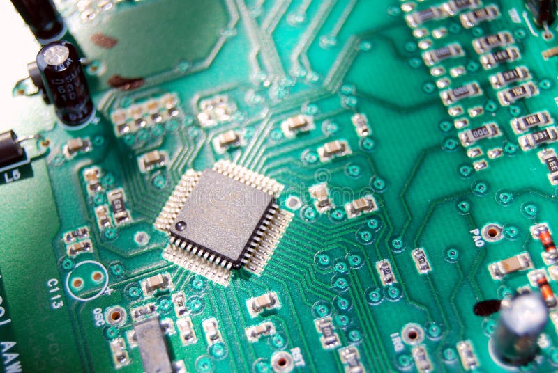 Computer Circuit Board with Electronics Components Stock Photo - Image ...