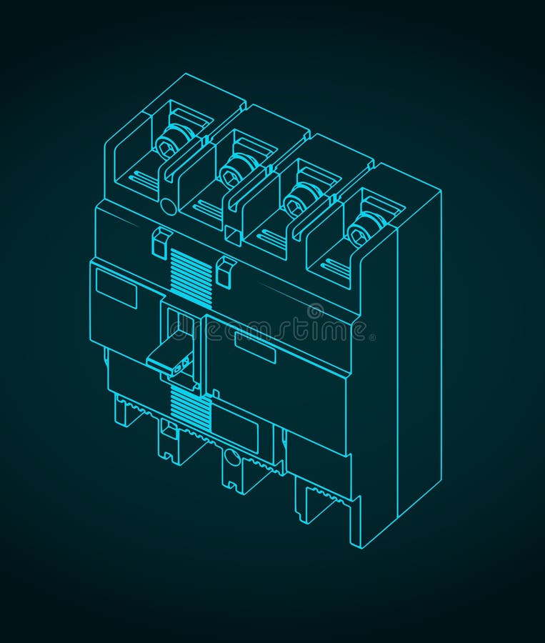 Circuit breaker blueprint stock vector. Illustration of breaker - 305102402