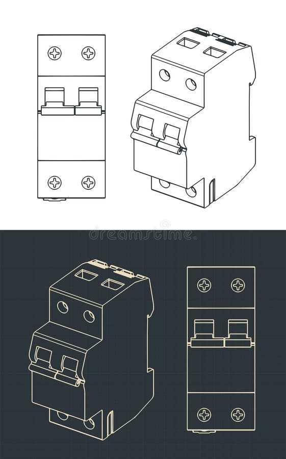 Circuit breaker blueprint stock vector. Illustration of circuit - 303490298