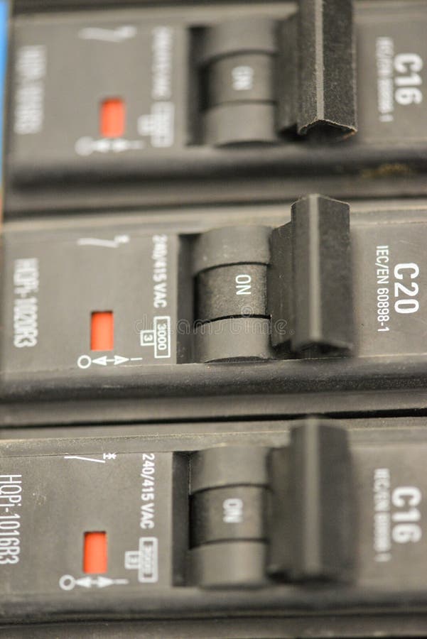 Circuit Breaker Board Switches Stock Photo - Image of domestic ...