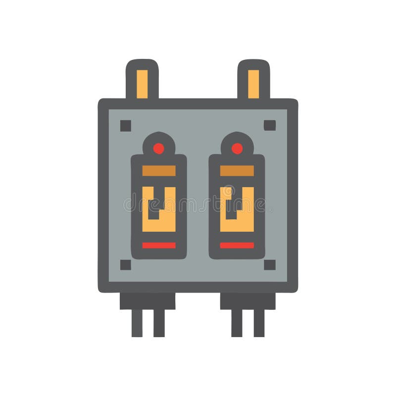 Circuit Breaker Design Icon for Electrical Systems Stock Vector ...