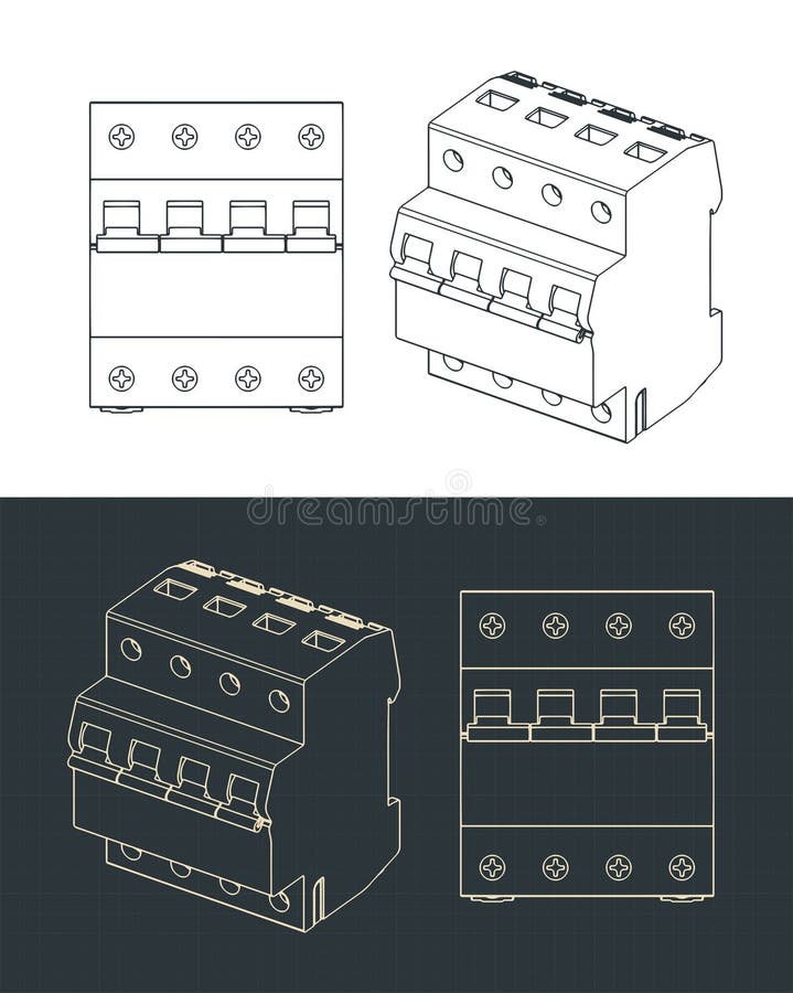 Circuit breaker drawing stock vector. Illustration of electricity ...