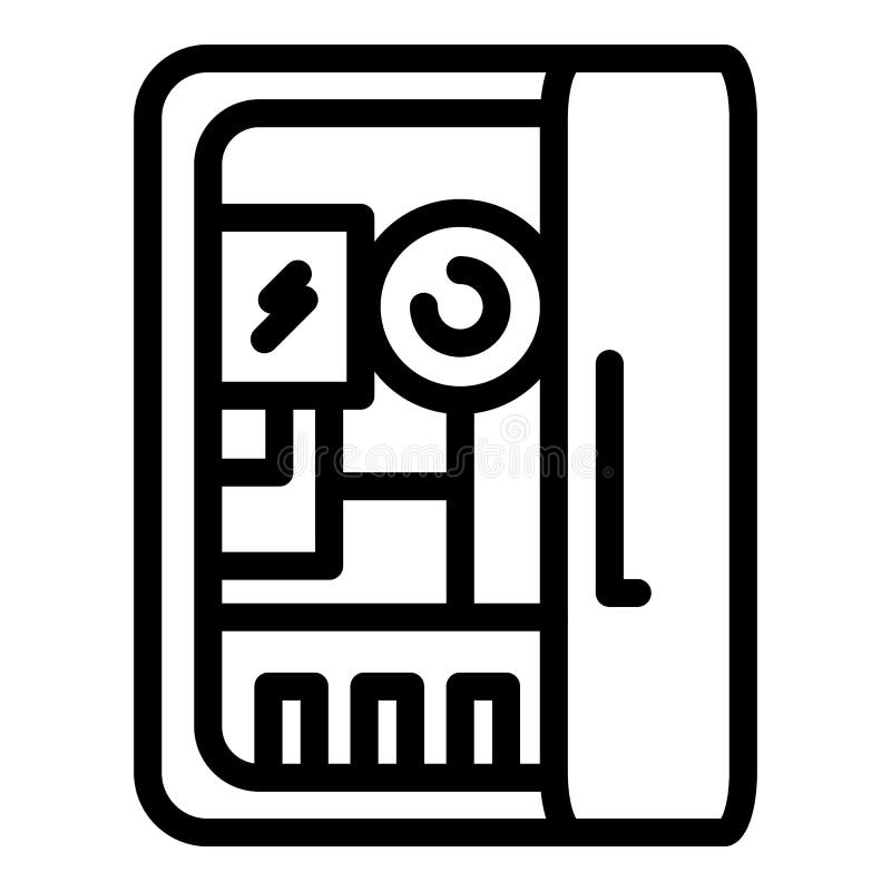 Circuit Breaker Icon, Outline Style Stock Vector - Illustration of ...