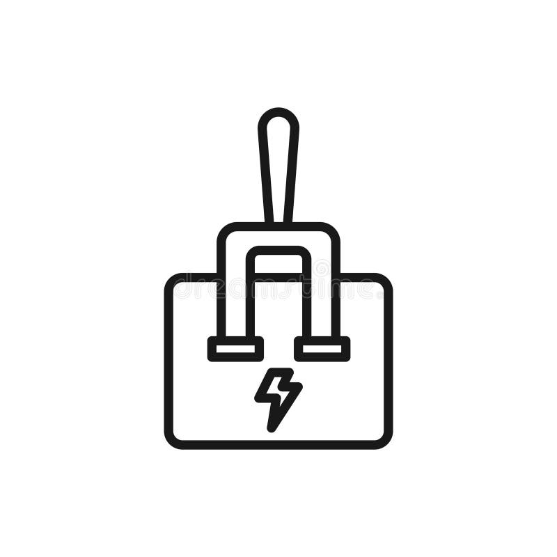 Circuit Breaker Line Icon Isolated on White Background Stock ...