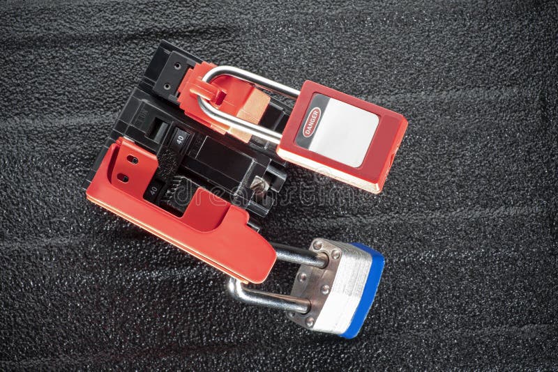 Circuit Breaker Lockout Devices on Breakers Stock Photo - Image of ...