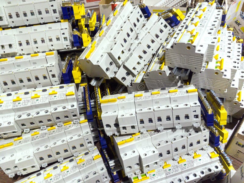 Circuit Breaker Modules for Electrical Panel. Stock Photo - Image of ...