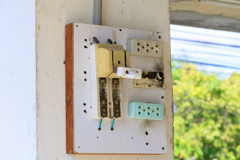 Circuit Breaker Old at Danger Stock Image - Image of device, current ...