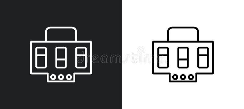 Circuit Breaker Outline Icon in White and Black Colors. Circuit Breaker ...