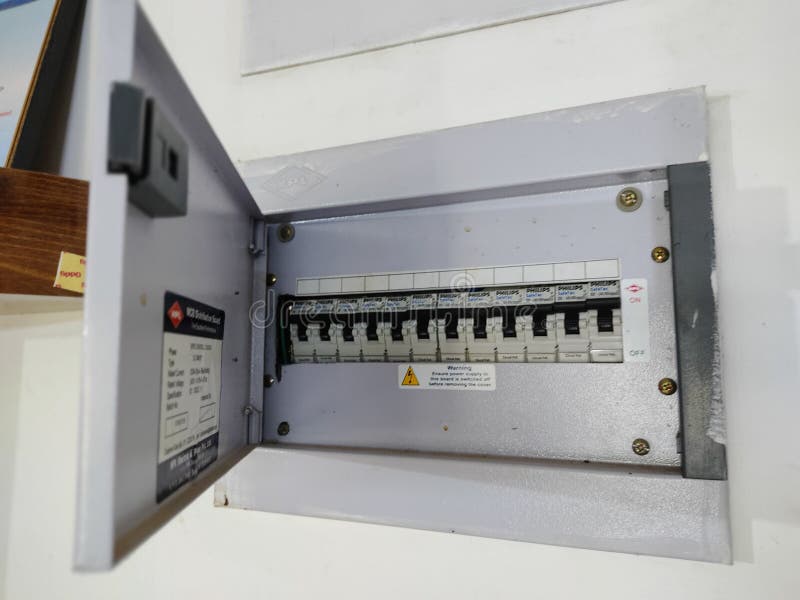 Circuit Breaker Panel in Half Open Condition Stock Image - Image of ...