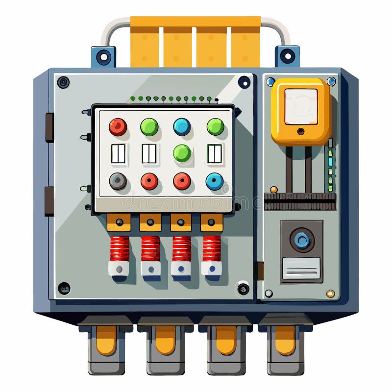 Circuit Breaker Panel Isolated Stock Illustration - Illustration of ...