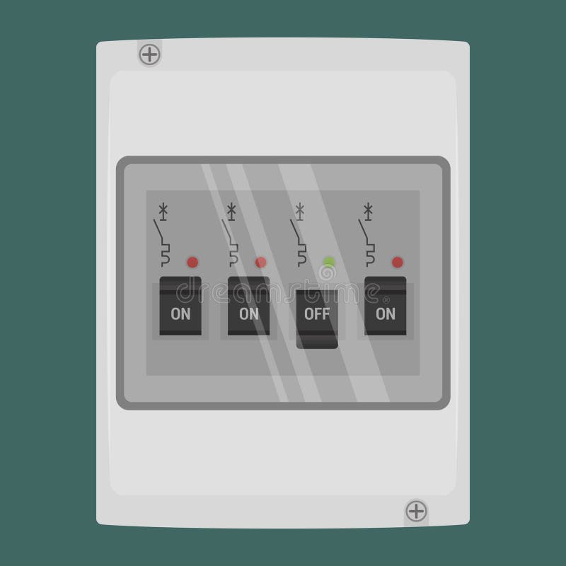 Circuit Breaker Panel with Semi Transparent Door Stock Illustration ...