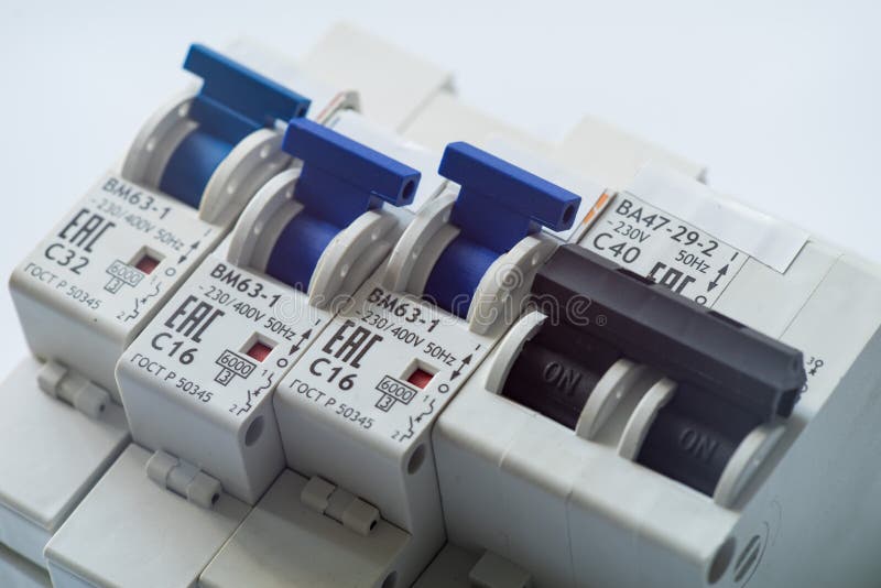 Selective Main Circuit Breaker Close Up Editorial Stock Image - Image ...