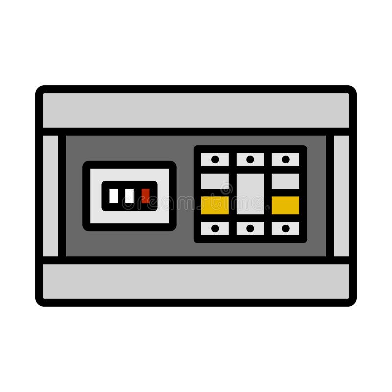 Circuit Breakers Box Icon stock vector. Illustration of outline - 249652287