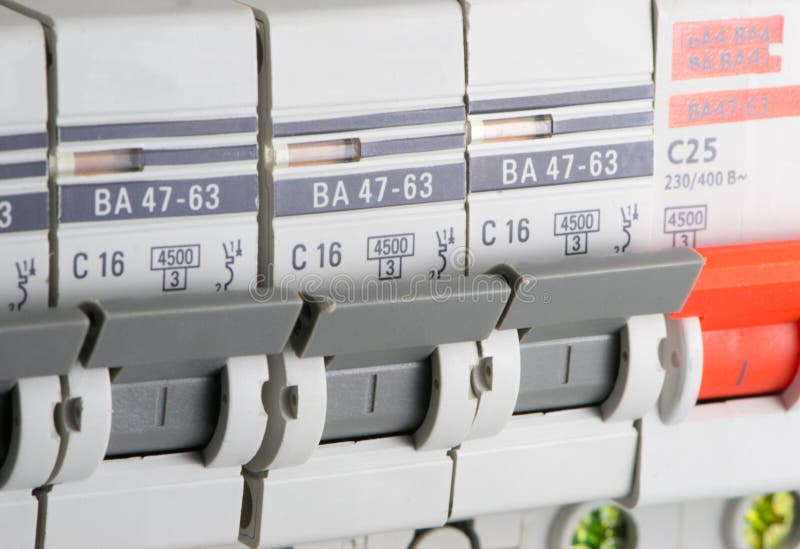 Circuit breakers stock photo. Image of electronic, device - 77151468