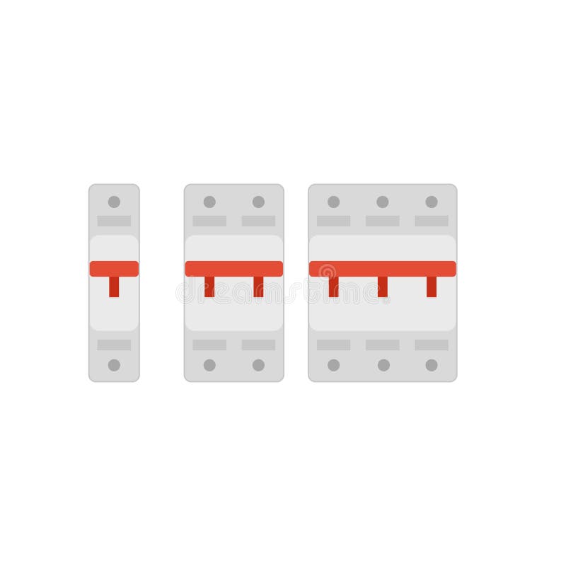 Circuit Breakers Switch Icon Set Stock Vector - Illustration of button ...