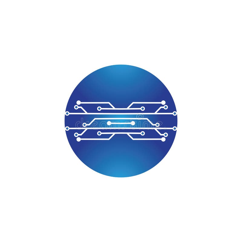 Circuit in the Circle Icon.technology Logo Design Template Symbol Icon ...
