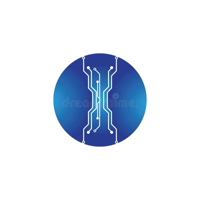 Circuit in the Circle Icon.technology Logo Design Template Symbol Icon ...